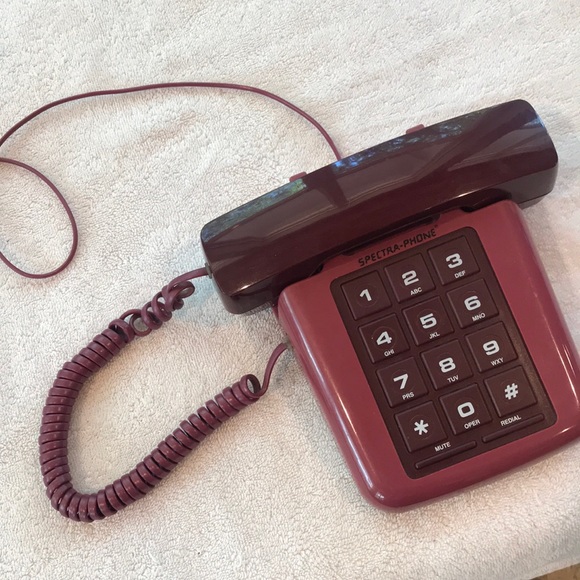 Spectra-Phone | Other | Burgundy Retro Desk Phone | Poshmark